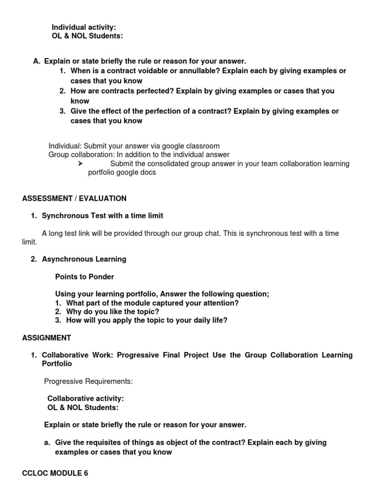Ccloc Module 6 | PDF | Offer And Acceptance | Private Law
