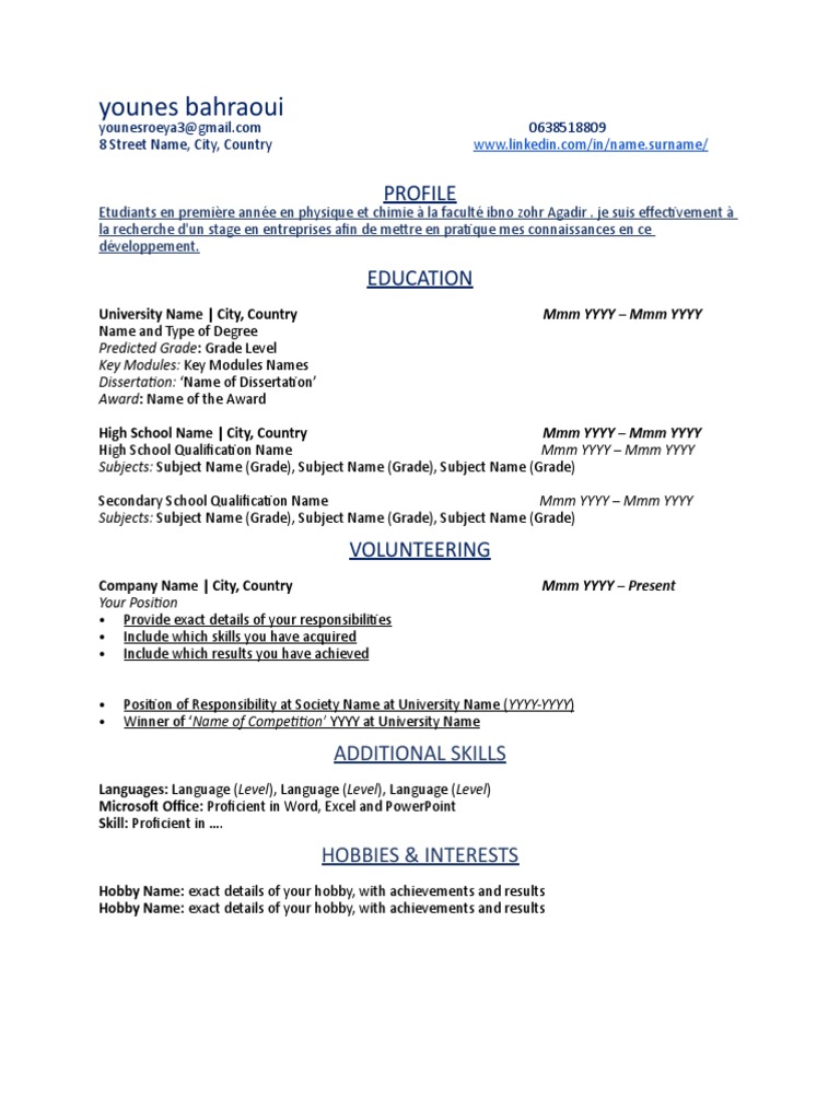 FREE CV TEMPLATE | PDF