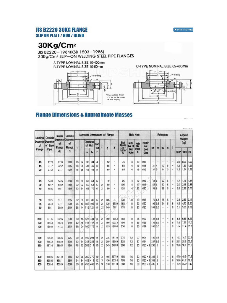 30K Jis B2220 Full Face | PDF