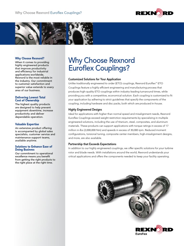 CP5-014 Euroflex Why Rexnord WEB | PDF | Turbine | Mechanical Engineering