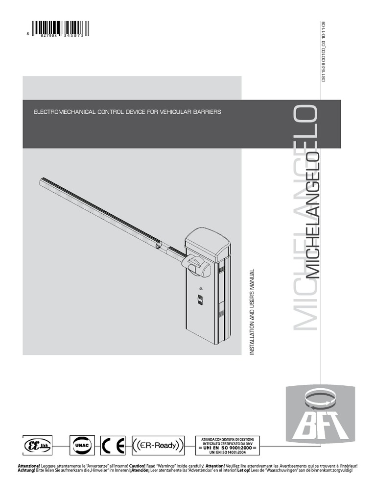 Manual de Instalare Michelangelo BFT | PDF