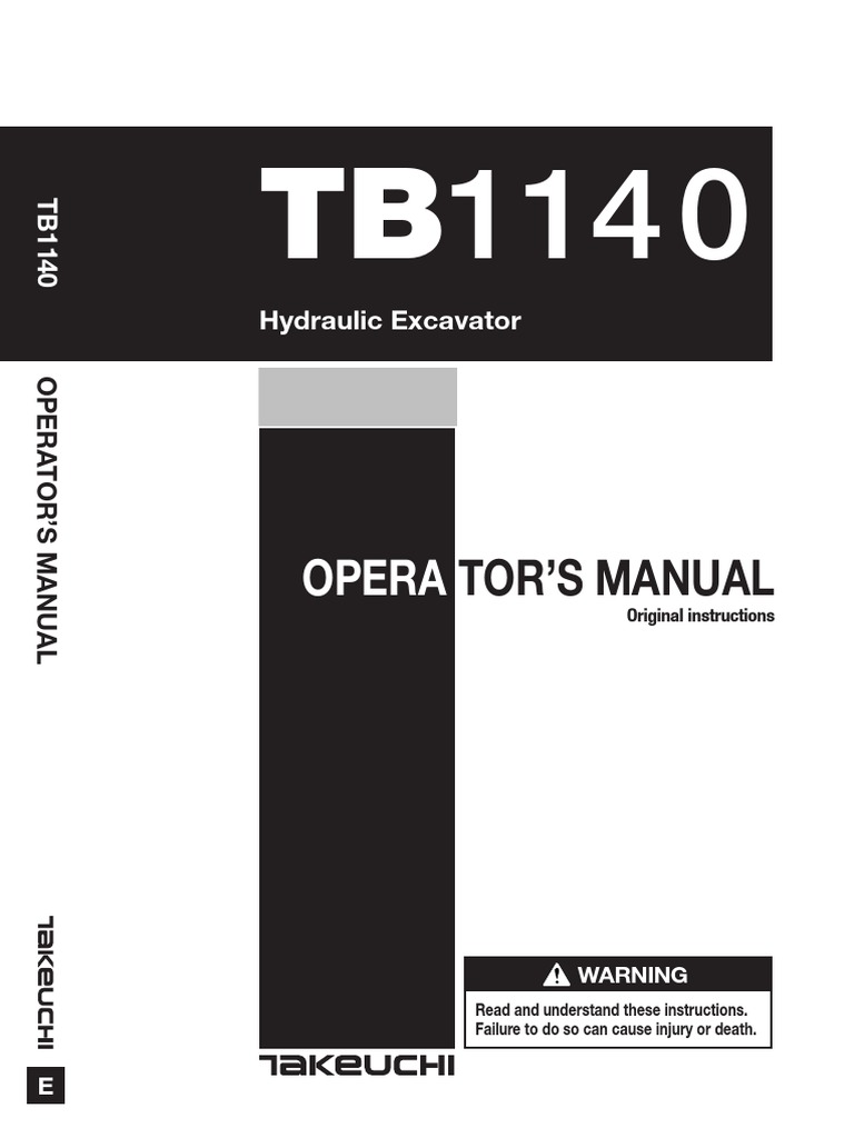Takeuchi TB1140 User Manual | PDF