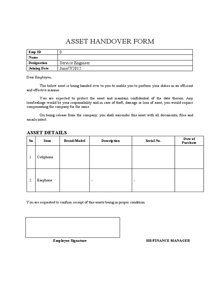 08-Asset Handover | PDF