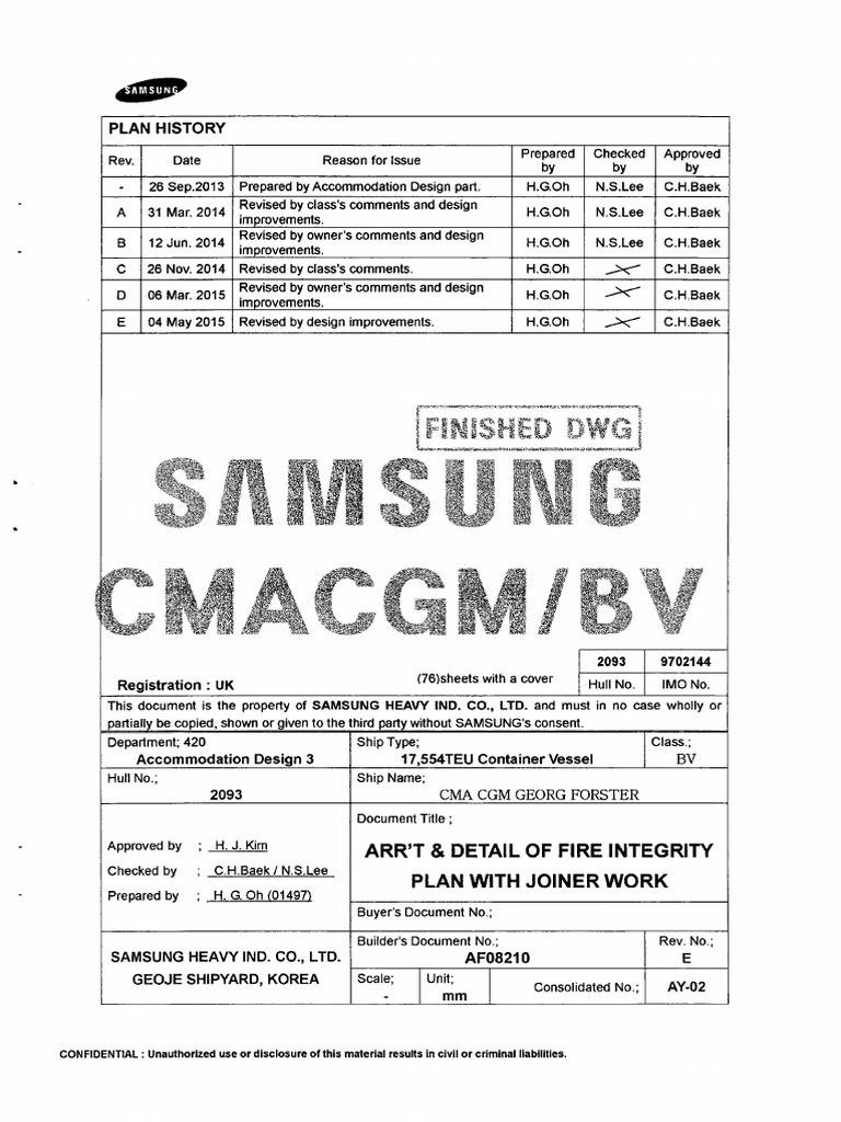 Arr't & Detail of Fire Integrity Plan With Joiner Work-Af08210 | PDF ...