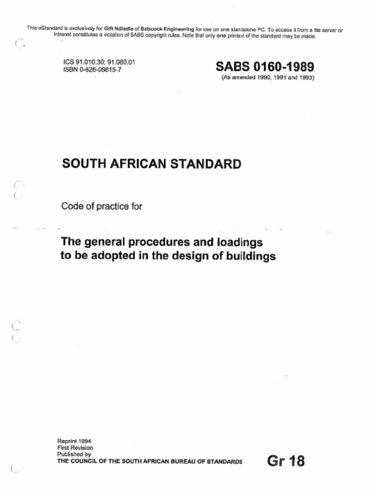 Sans 10160.1989 | PDF