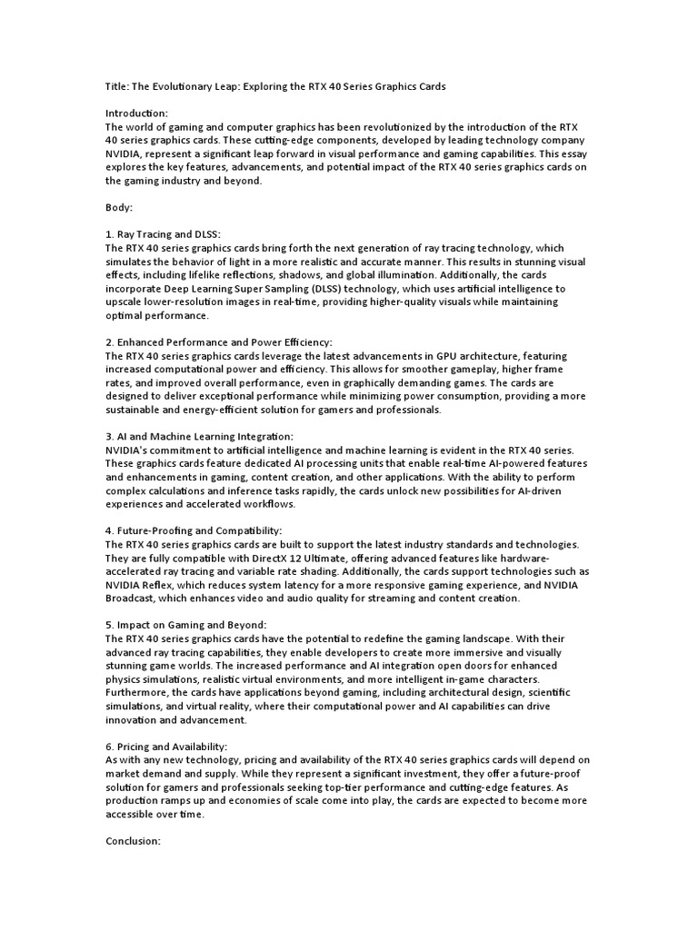 RTX 40 | PDF | Graphics Processing Unit | Computer Graphics