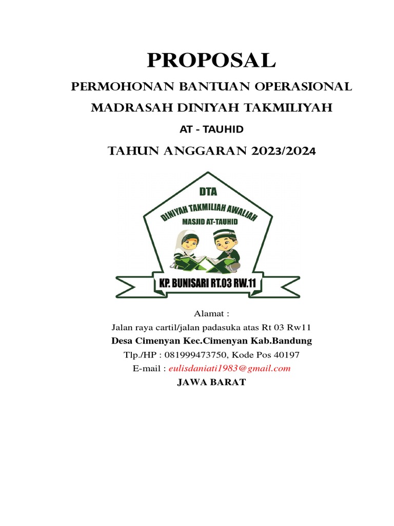 Proposal Bop Dta at - Tauhid JD | PDF
