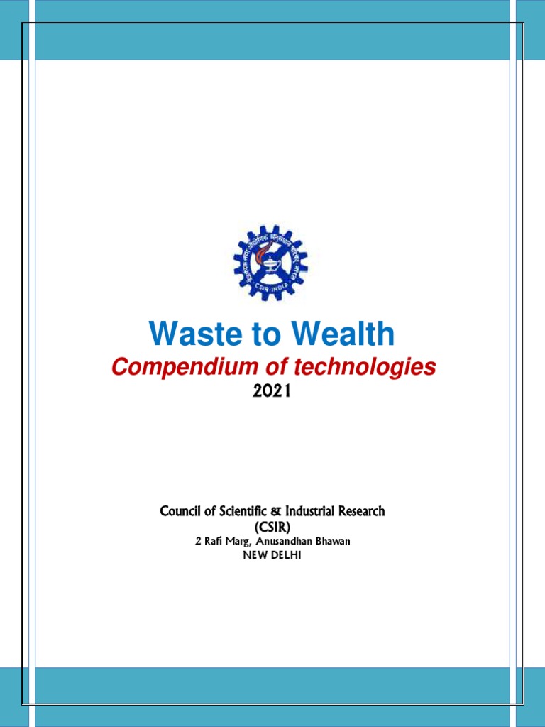 Waste To Wealth Technology Compendium | PDF | Concrete | Waste