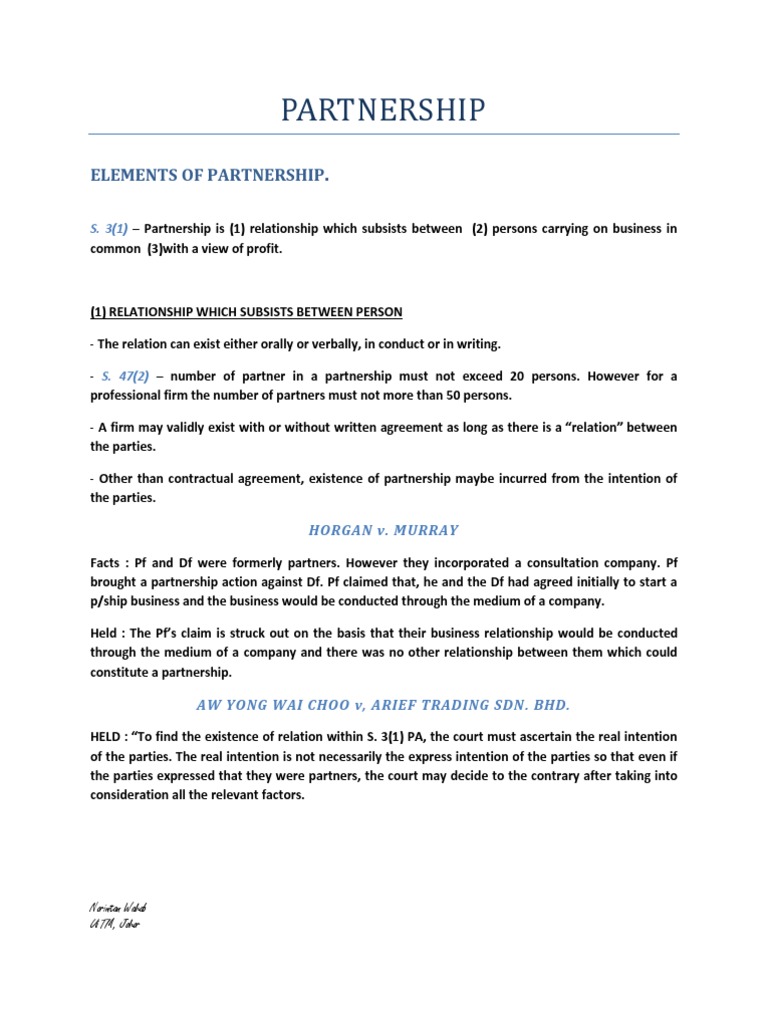 1.1 Elements of Partnership | PDF | Partnership | Government