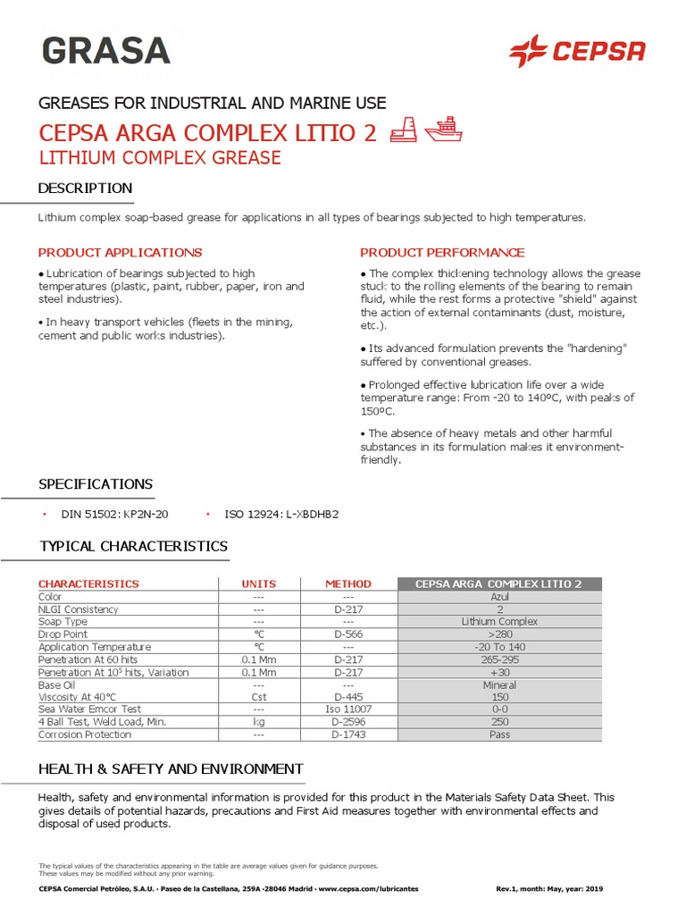 Cepsa Arga Complex Litio 2 | PDF | Chemical Substances | Industrial Processes