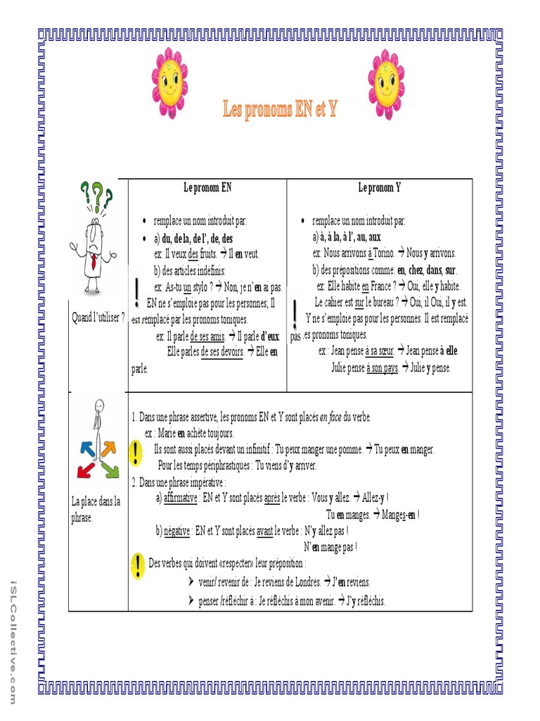 Pronoms EN et Y en français | PDF