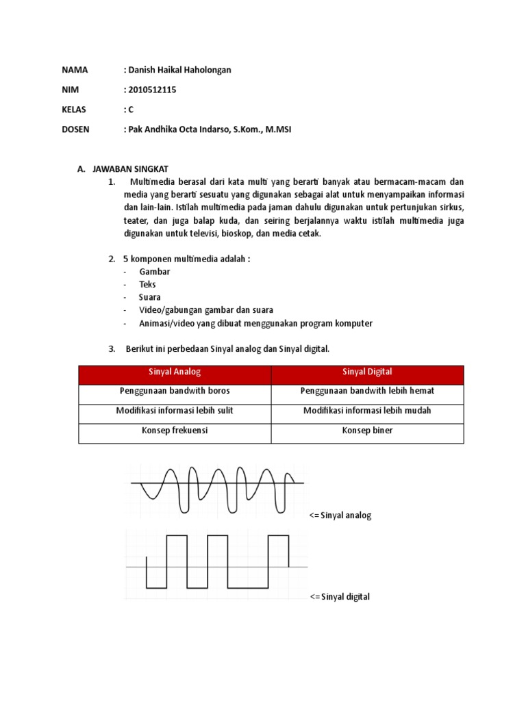 UTS Mata Kuliah Sistem Multimedia Pertanyaan Dan Jawaban | PDF ...