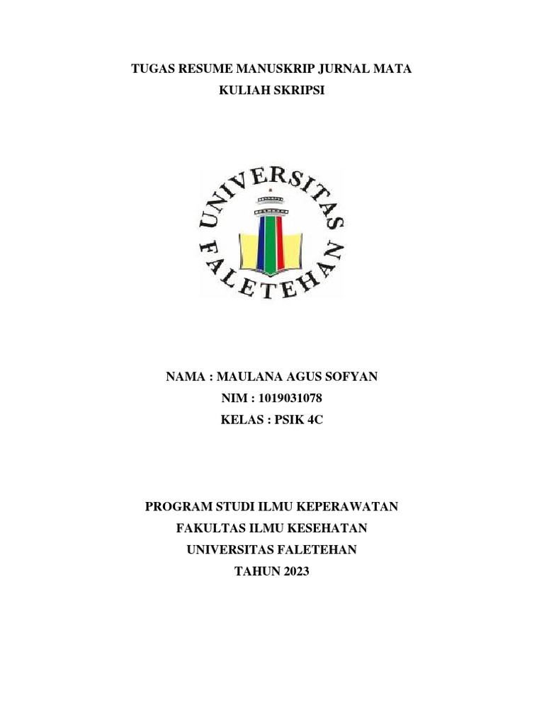 Resume Manuskrip Maulana Agus Sofyan | PDF