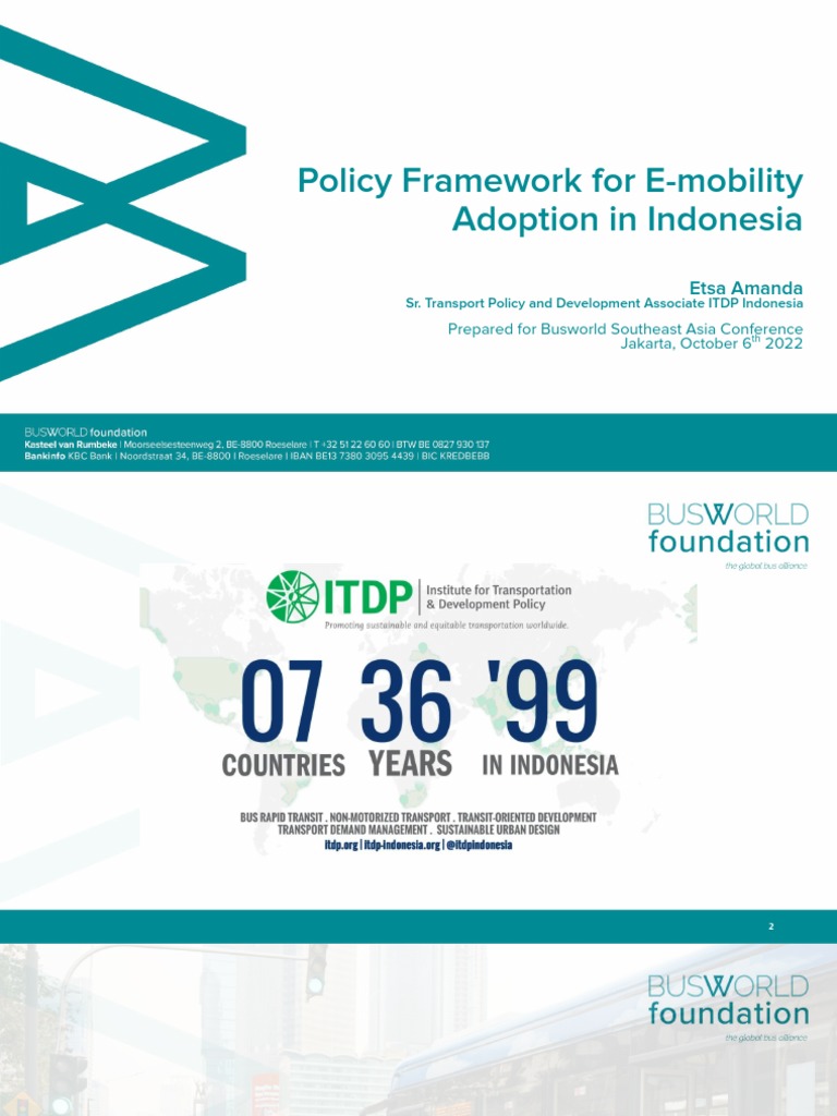 Policy Framework For E Mobility Adoption in Indonesia | PDF | Electric ...