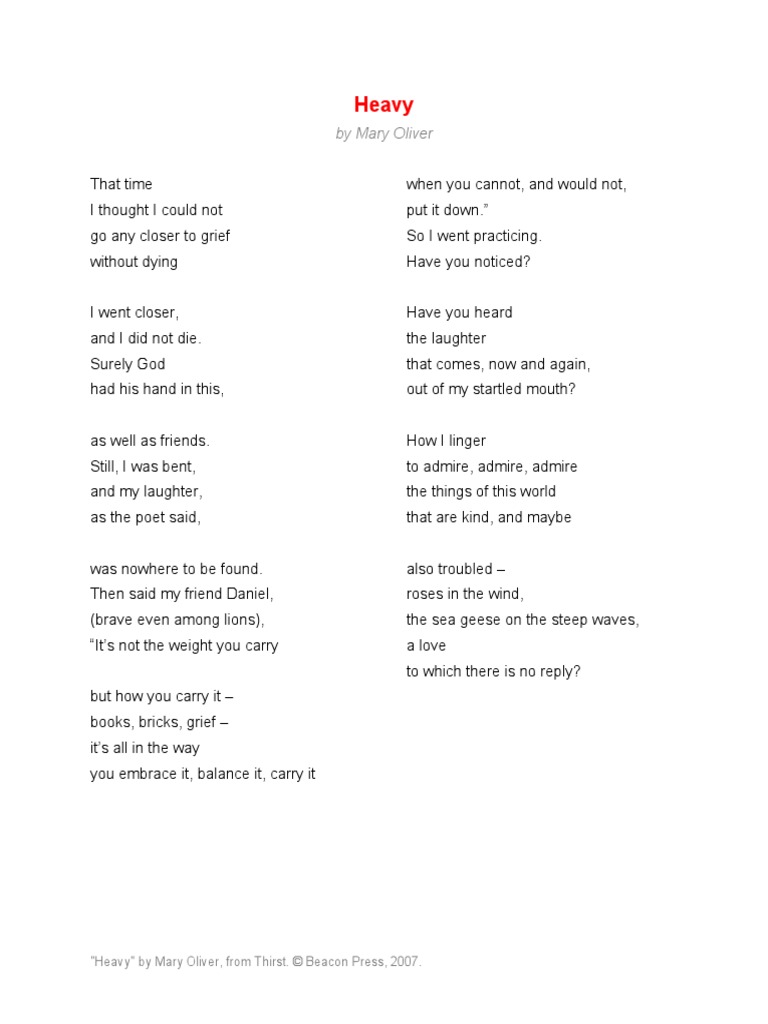 Heavy by Mary Oliver | PDF