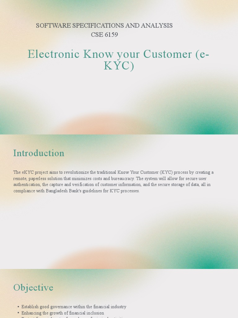 Ekyc Srs Final | PDF | Authentication | Identity Document