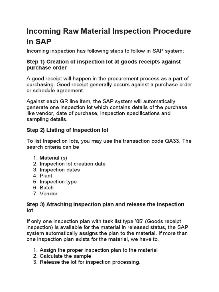 Incoming Inspection | PDF | Receipt | Business Process