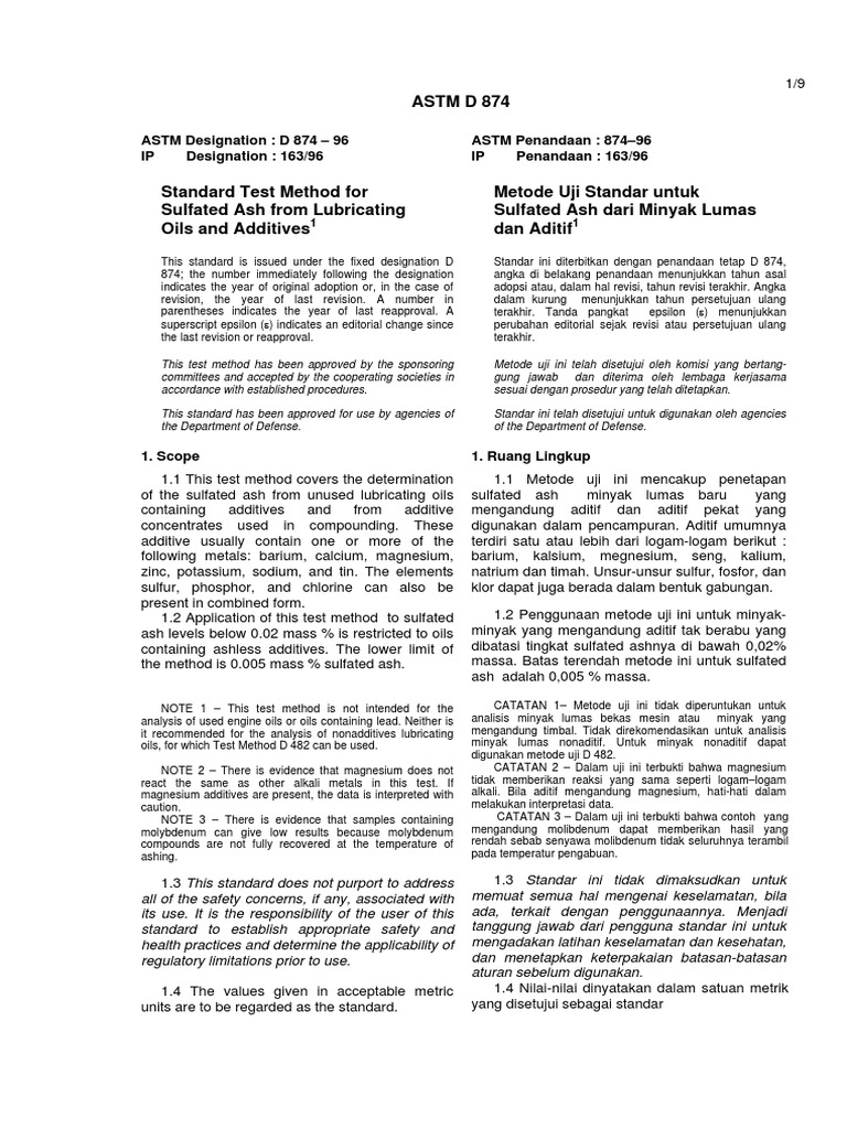 Astm D 874 | PDF