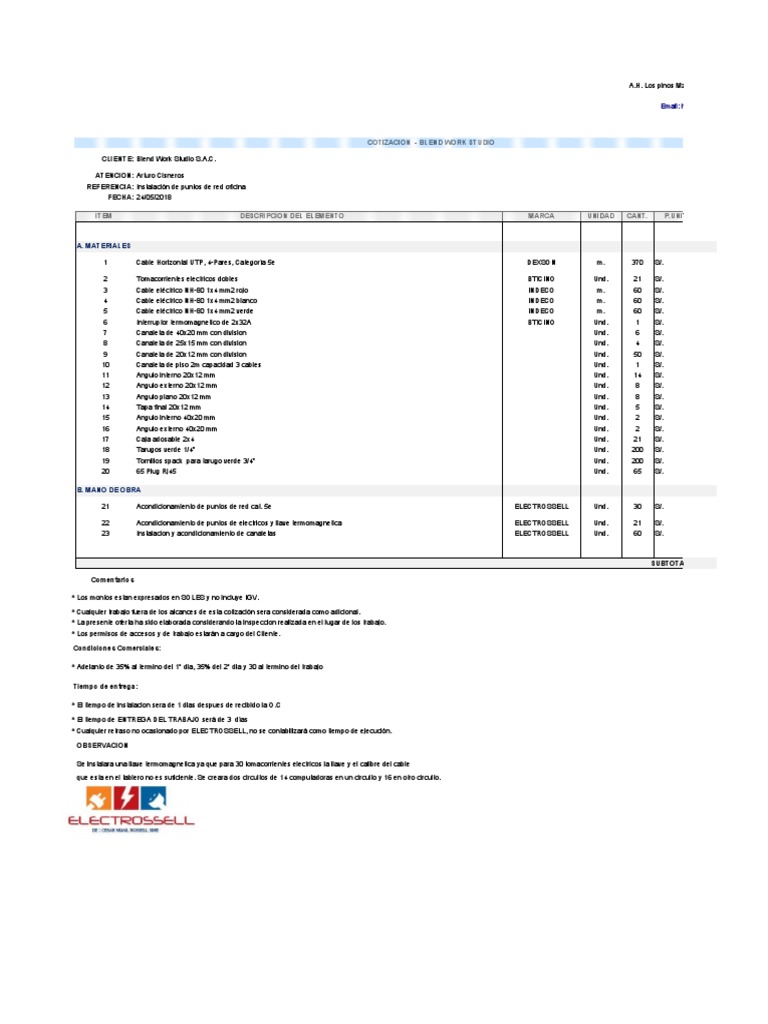 Cotizacion Jirusa Cled | PDF