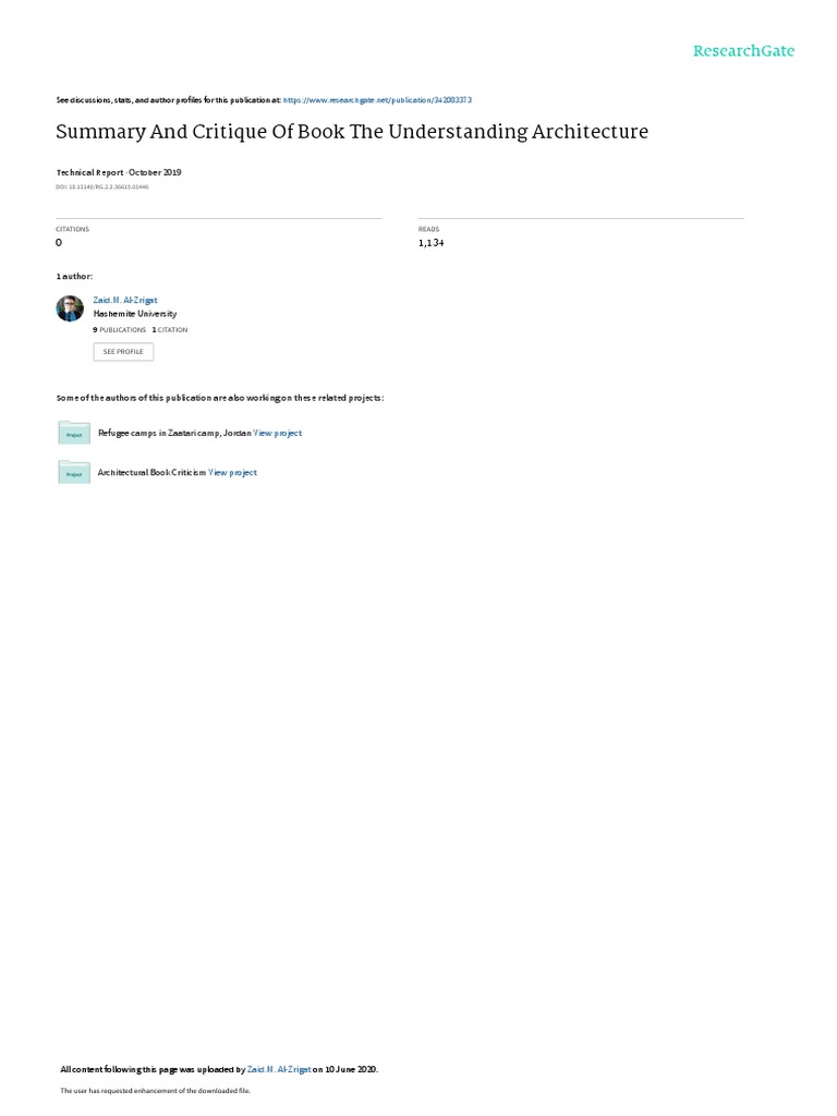 Summary of Book The Understanding Architecture | PDF | Idea | Aesthetics