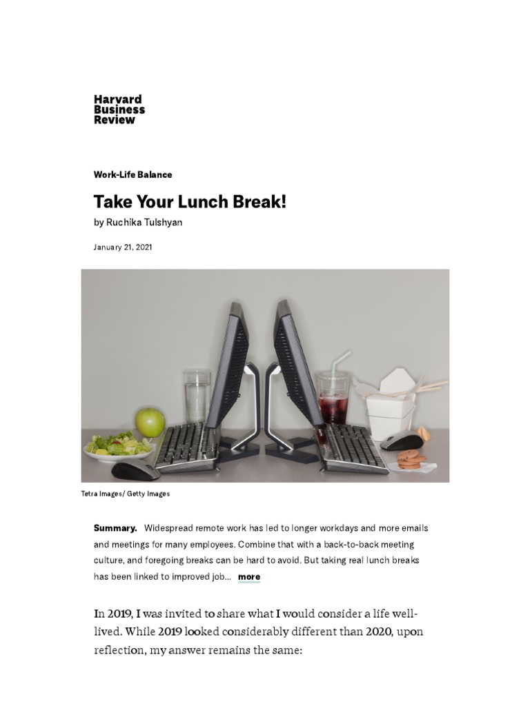 Take Your Lunch Break! | PDF