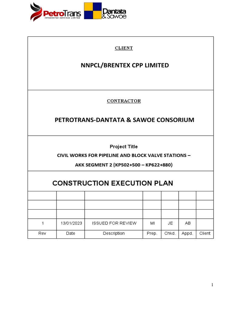 Pipeline Construction Execution Plan | PDF