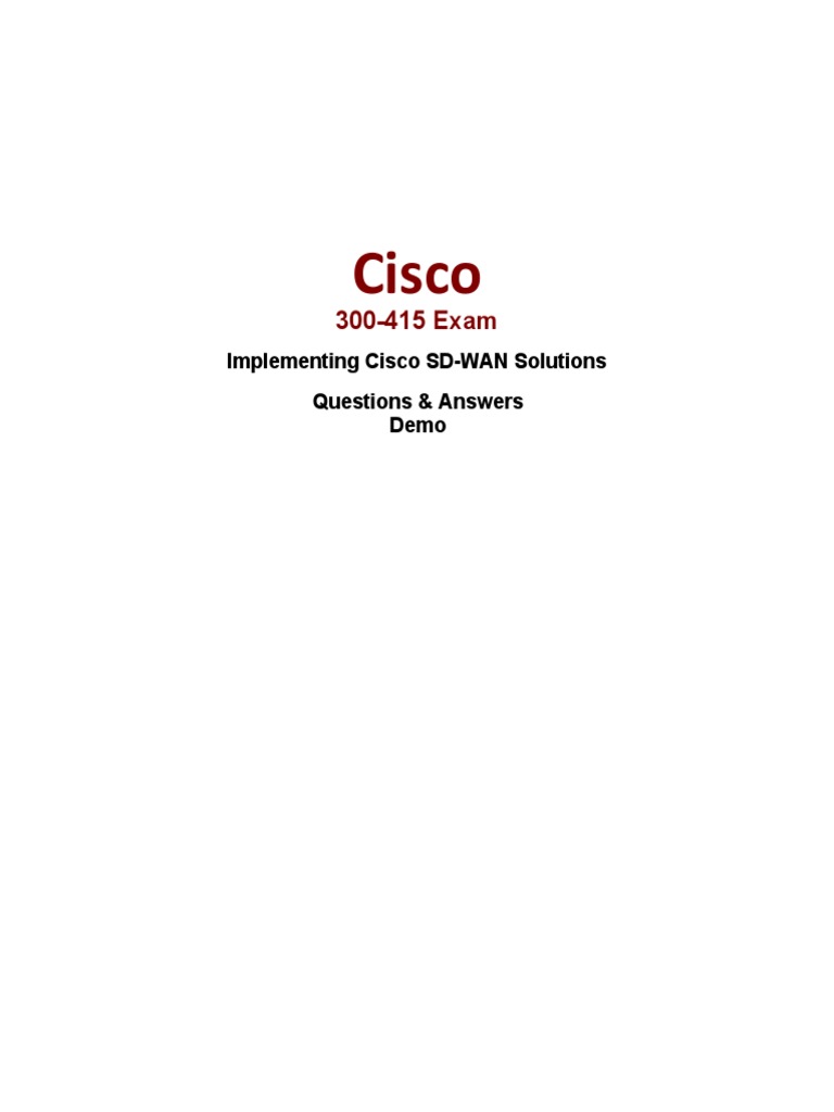 300 415 Questions | PDF | Virtual Private Network | Internet Protocols