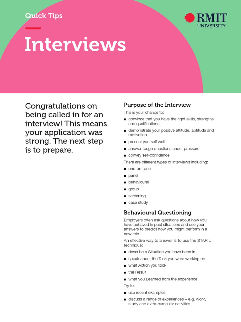 Interview Tips | PDF | Nonverbal Communication | Communication