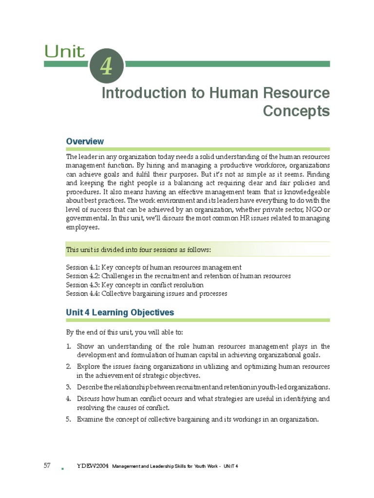 YDEW2004-Unit-4 - Human Resource | PDF | Employee Retention | Human Resources