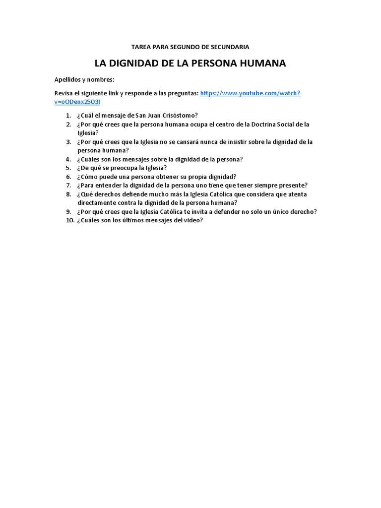 Tarea para Segundo de Secundaria | PDF