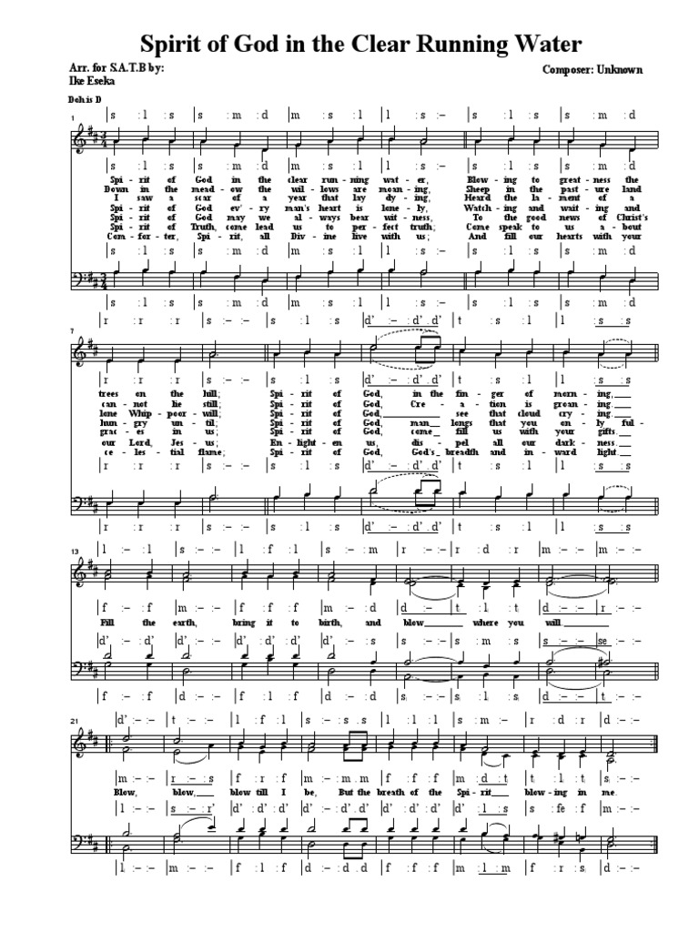 Spirit of God Hymn Lyrics and Music | PDF