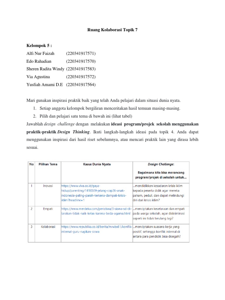 DT - Topik 7 - Ruang Kolaborasi | PDF