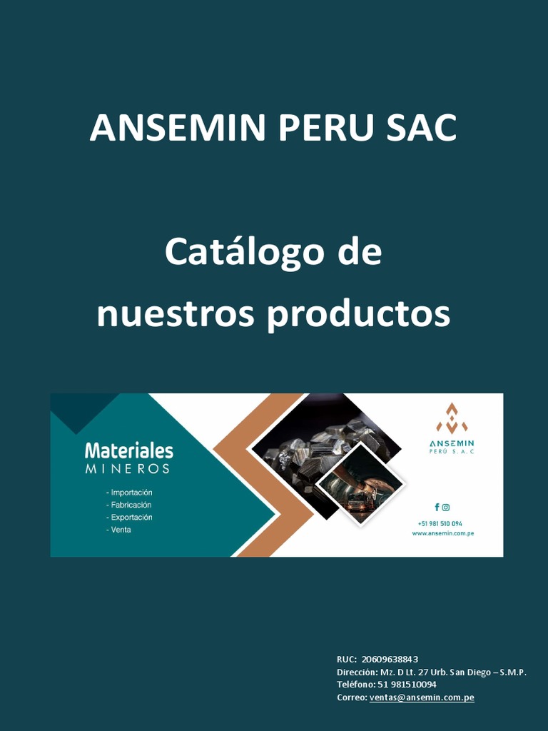 Catalogo Productos ANSEMIN PERU | PDF | Herramientas | Bienes manufacturados