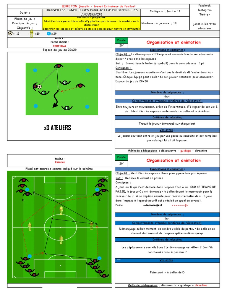 Démarquage et Espaces en Football U13 | PDF | Défenseur (football)