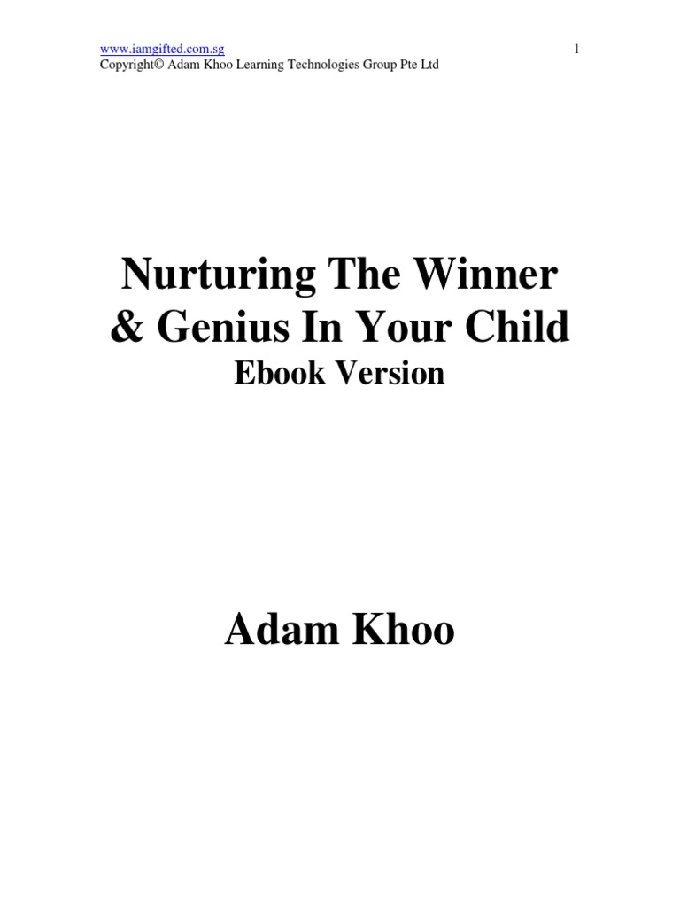Nurturing the Winner Genius Within | PDF | Attitude (Psychology ...
