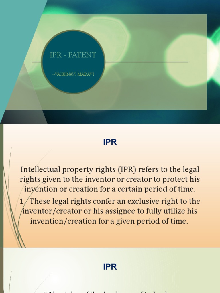 Ipr - Patent | PDF