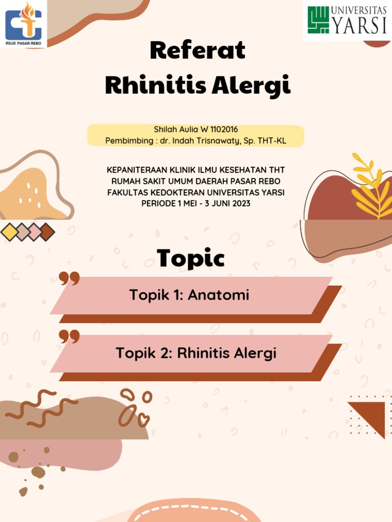 Referat Rhinitis Alergi - Shilah Aulia W - 1102016205 | PDF | Pengembangan Diri