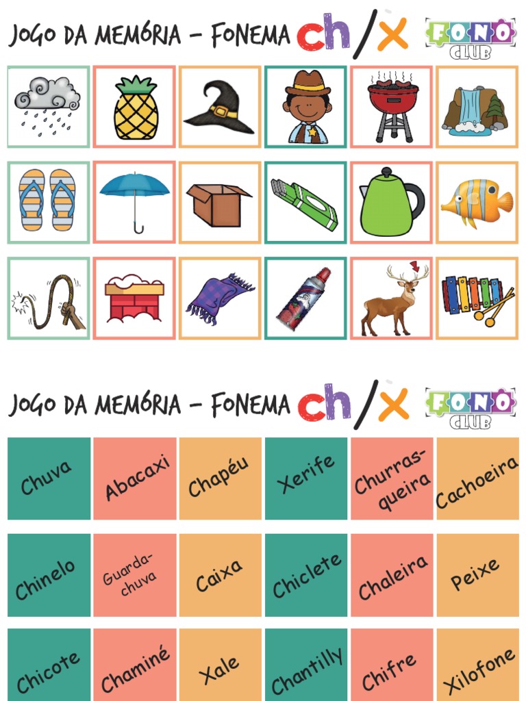 Jogo Da Memoria Fonema CH X 18 Pares Compacto | PDF