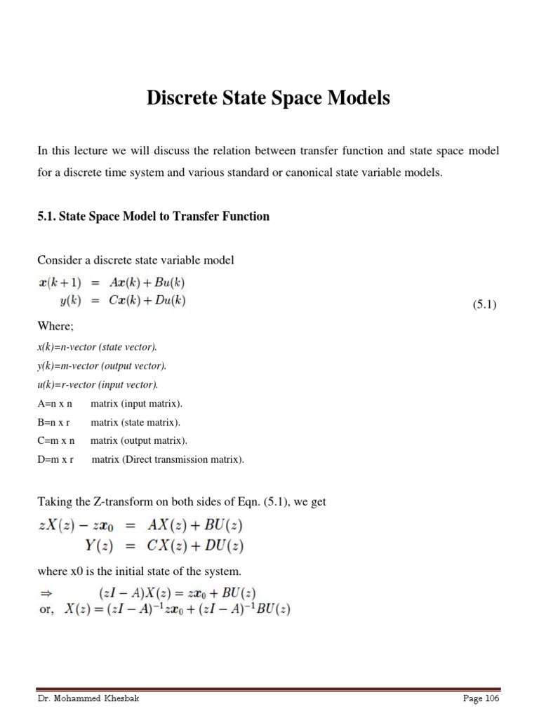 Canonical Forms and Transfer Function | PDF | Function (Mathematics ...