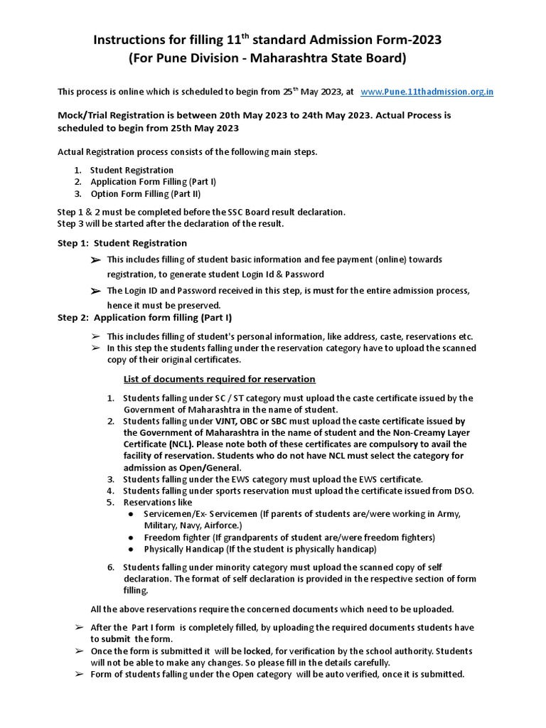 11th Std Admission Form Guide 2023 | PDF | Finance & Money Management