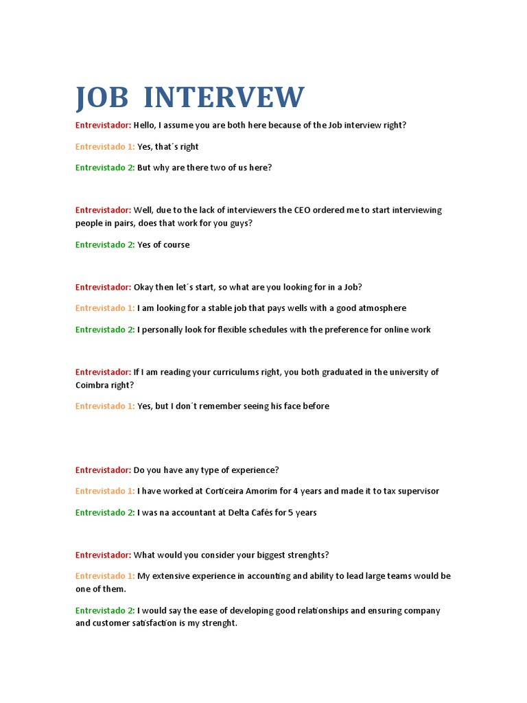 Job Intervew | PDF