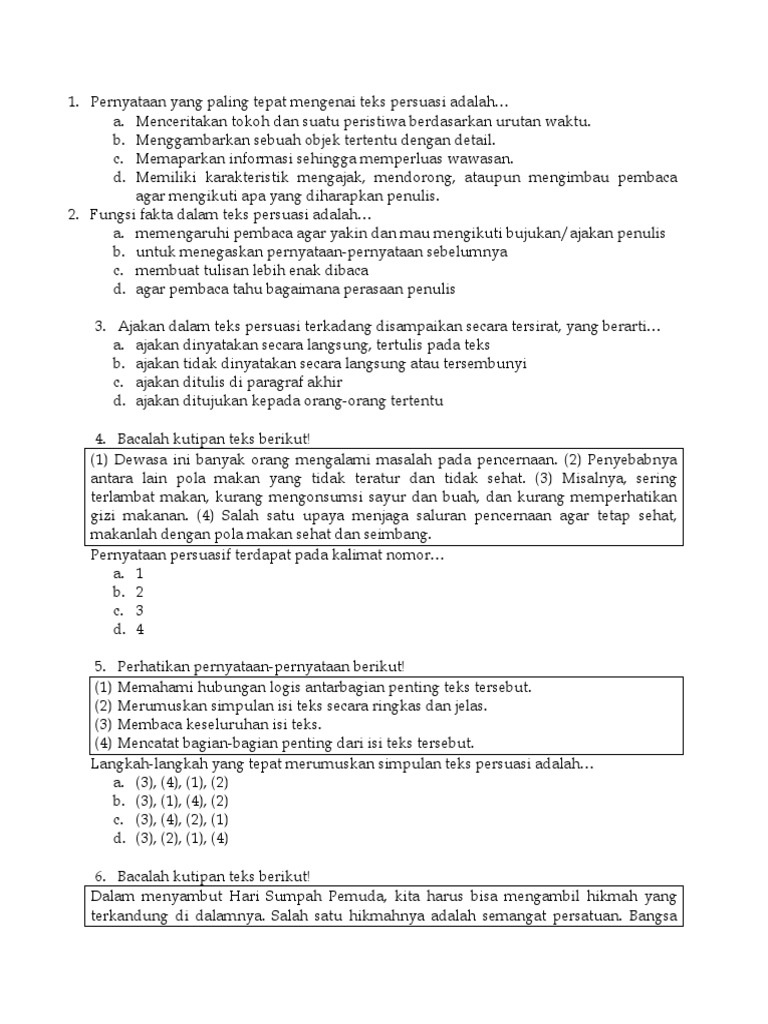 Soal Teks Persuasi | PDF