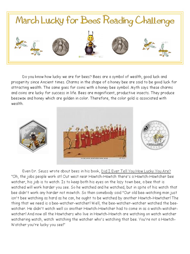 March Lucky For Bees Reading Challenge | PDF