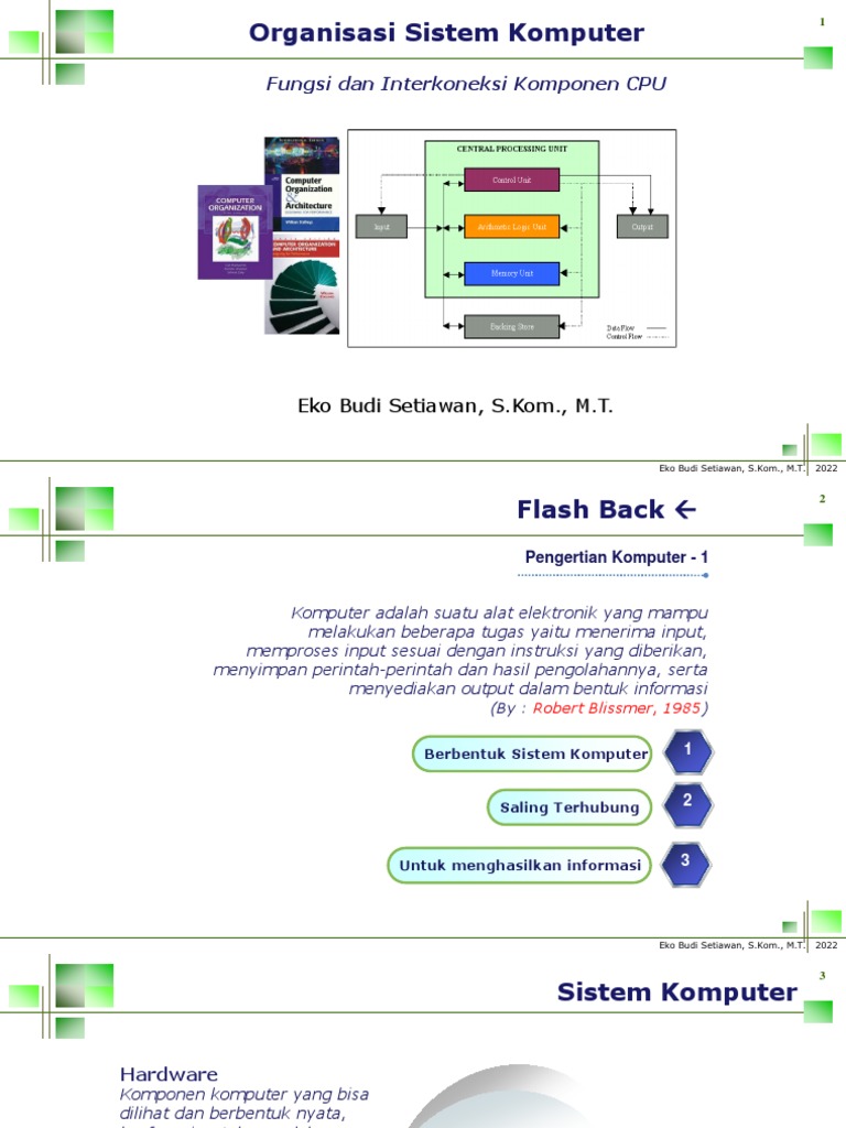 Materi Pertemuan 4 - Fungsi Dan Interkoneksi Komponen CPU | PDF
