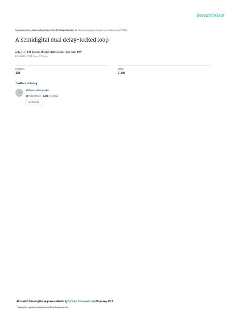 Dual Loop DLL | PDF | Detector (Radio) | Electricity