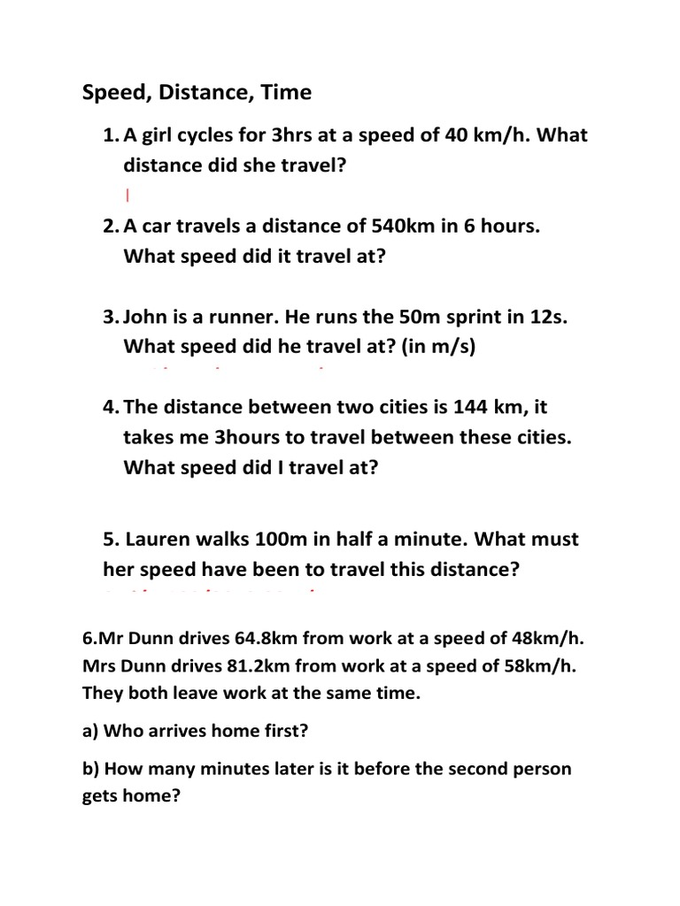 Speed, Distance Time Class Quiz | PDF | Religion & Spirituality