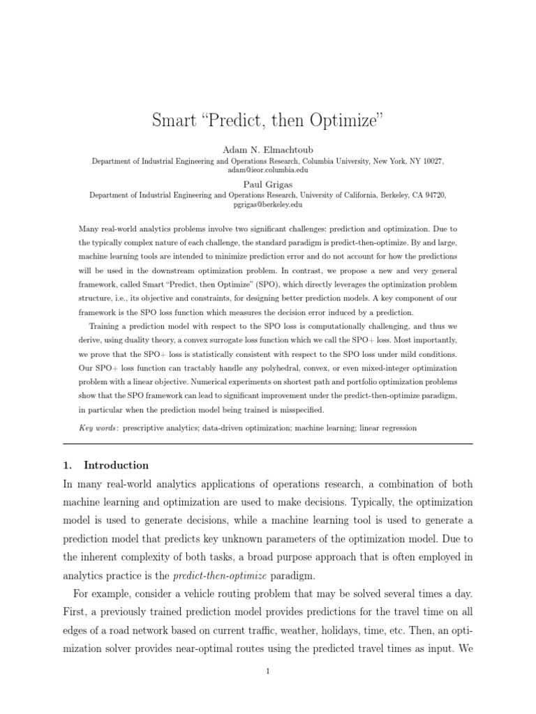 Smart Predict-Optimize Framework | PDF | Mathematical Optimization ...