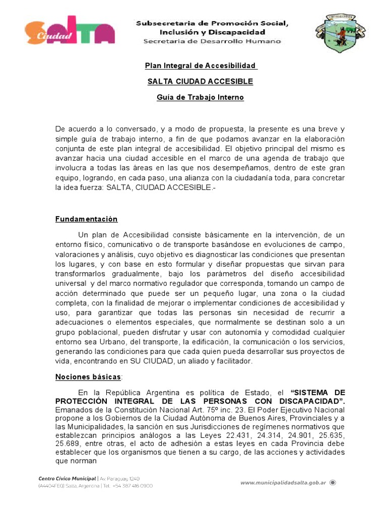 GUIA - Plan Integral Accesibilidad | PDF | Invalidez | Urbanismo