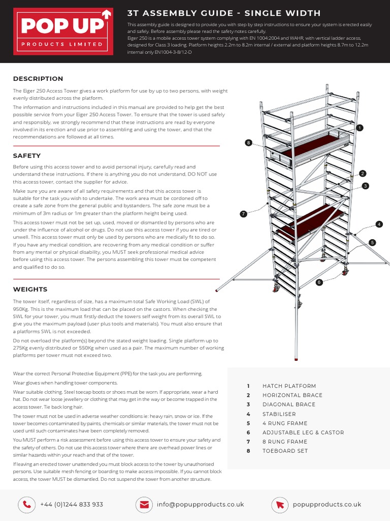 EIGER 250 SW 3T - Assembly Guide - PopUpProducts | PDF | Wound