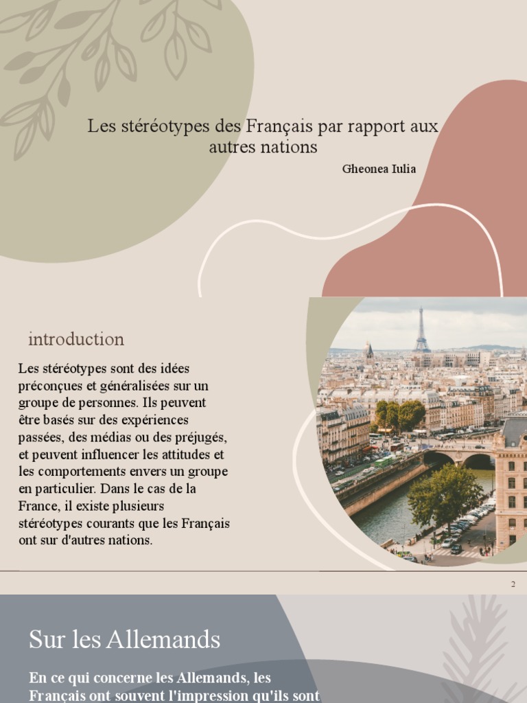 Les Stéréotypes Des Français Par Rapport Aux Autres | PDF | Stéréotypes ...